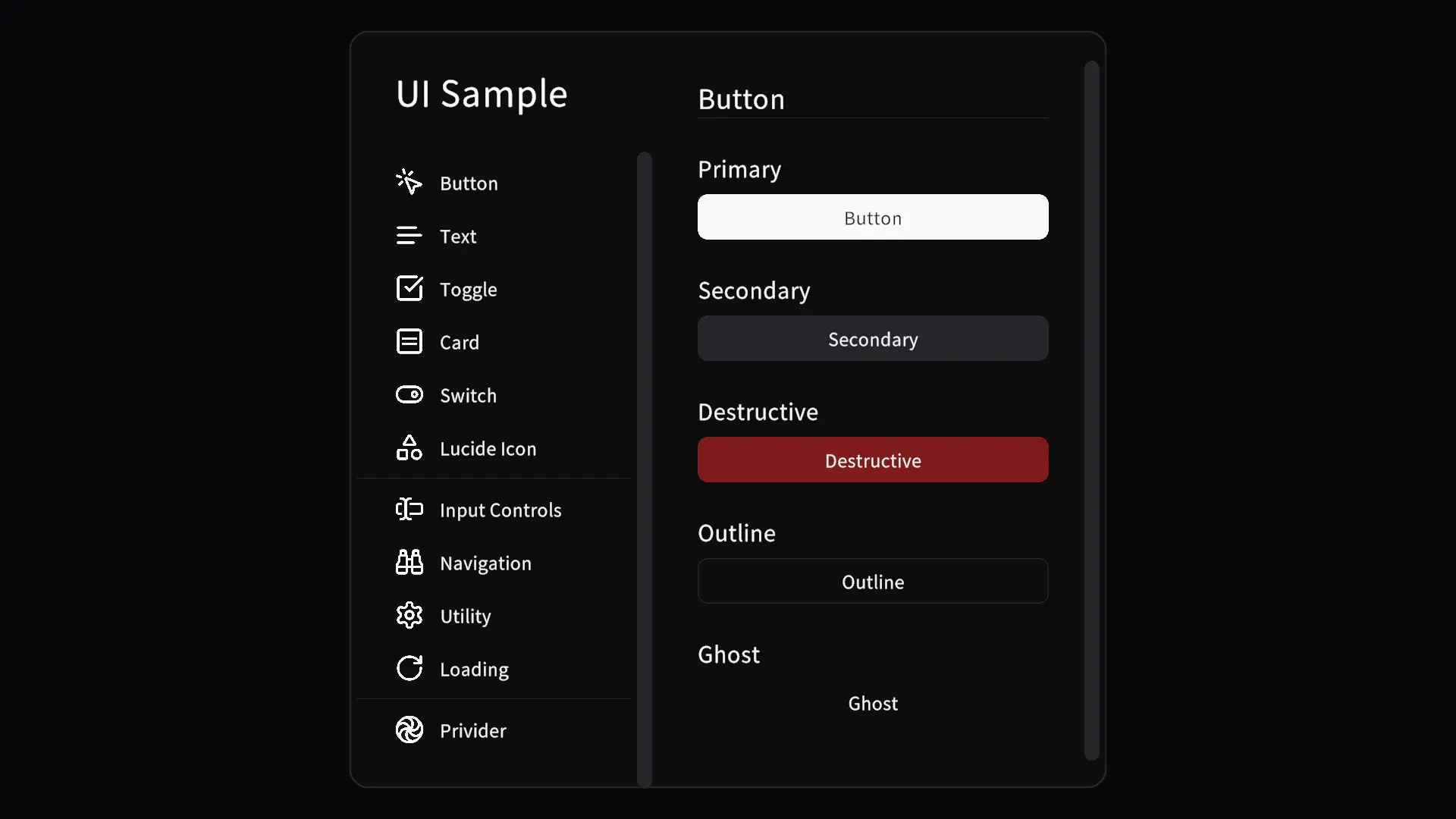 UI Sample - Mono UI - Limitex Docs